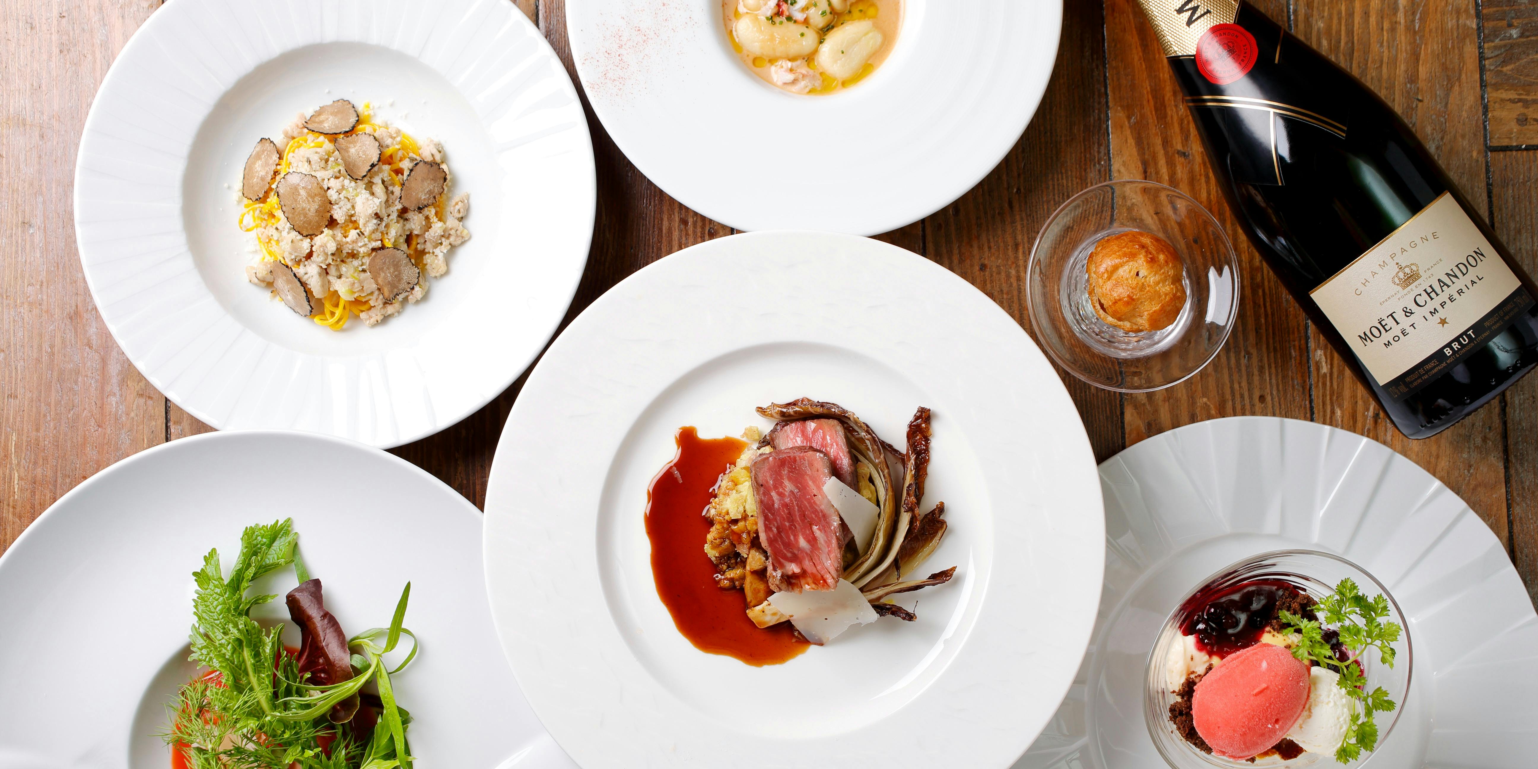 リストランテ プリミ・バチ 【Menu Primi Baci】ずわい蟹とわたり蟹のパスタなど全5品＋ホールケーキ＋乾杯スパークリング ディナー ...