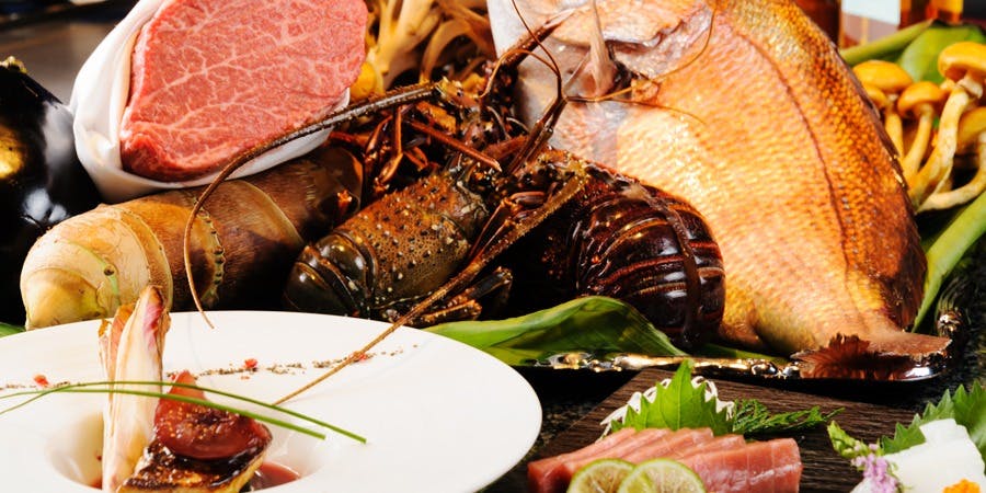 TEPPAN DINING 集 栄店 暁 ～Akatsuki～ 10品 伊勢海老の鉄板焼がついたスペシャルコース ディナー プラン ...