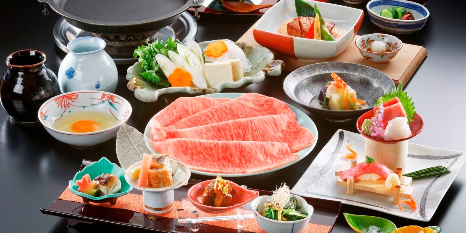 人形町今半 東京ガーデンテラス紀尾井町店 【牛肉三昧すき焼コース】ローストビーフ寿司＆お造り・ステーキなど ディナー プラン(11546643 ...