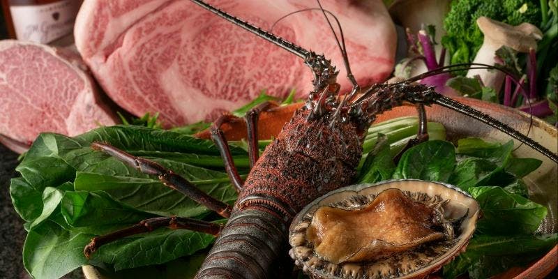 鉄板焼 備彩／ホテルグランヴィア岡山 【後楽】活伊勢海老 活鮑 黒毛和牛の贅沢コース ディナー プラン(12173579)・メニュー