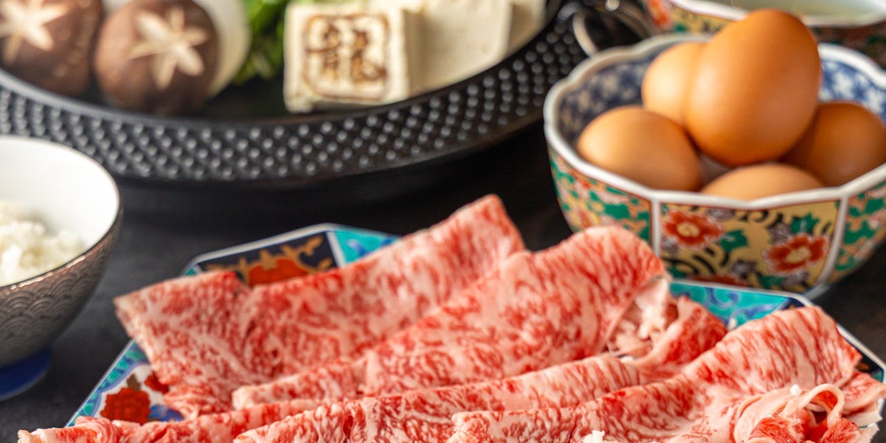 WAGYU SUKIYAKI 龍 RYU 上野 【A5和牛すき焼きセット】A5和牛と季節の野菜、おかわり自由な逸品料理を堪能するプラン（和牛1ポンド） ディナー プラン(12425129)・メニュー